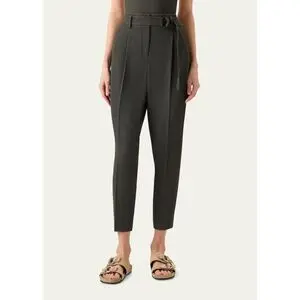 Akris Fred Belted Wool Ankle Pants