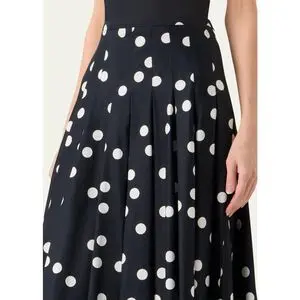 Akris Cotton Polka Dot Midi Skirt