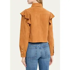 Ulla Johnson Matilde Ruffle Suede Jacket