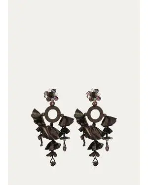 Ranjana Khan The Veloria Cluster Earrings - Black