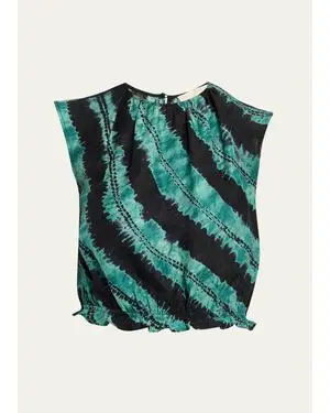 Ulla Johnson Kaia Shibori Tie-dye Top - Malachite