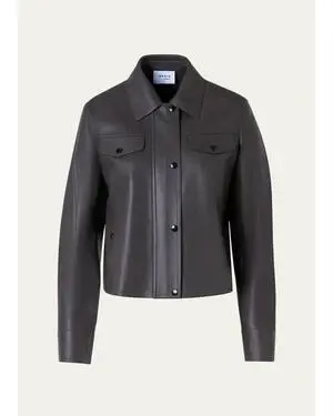 Akris Perforated Leather Short Jacket