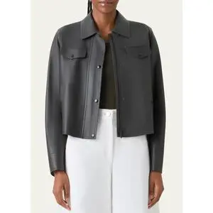 Akris Perforated Leather Short Jacket