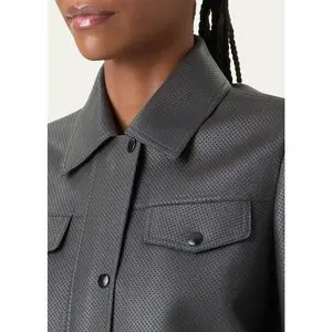 Akris Perforated Leather Short Jacket