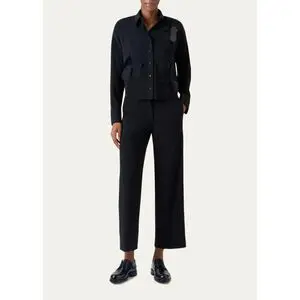 Akris Flower Applique Button-down Shirt