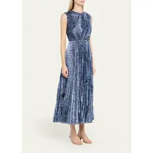 Ulla Johnson Malin Pleated Satin Midi Dress