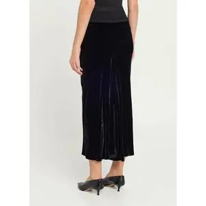 Rick Owens Velvet Bias Midi Skirt - Black