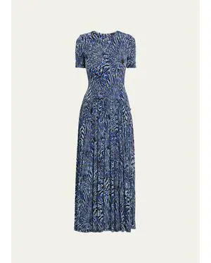 Ulla Johnson Sabine Short-sleeve Jersey Maxi Dress - Lapis