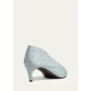 Khaite 50mm Miriam Ostrich Leather Pumps