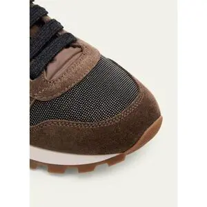 Brunello Cucinelli Monili Mixed Media Runner Sneakers