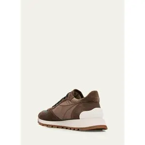 Brunello Cucinelli Monili Mixed Media Runner Sneakers