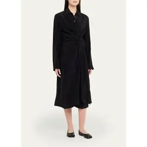 MAISON MARGIELA Draped Long-sleeve Shirtdress