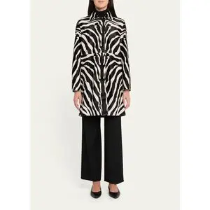 Akris Laron Zebra Print Pony Hair Single-breasted Coat