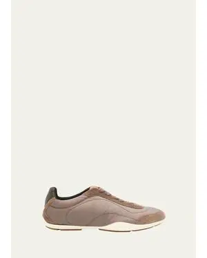 Brunello Cucinelli Nylon Suede Sneakers - Tan