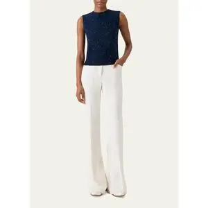 Akris Sequined Wool-cashmere Sleeveless Sweater
