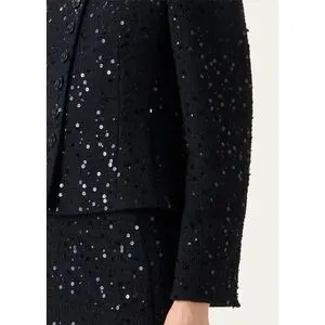 Akris Kelis Sequined Tweed Jacket - Black