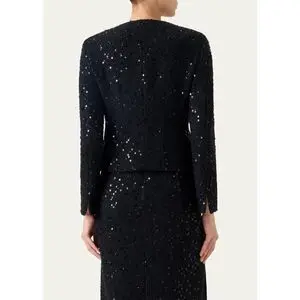Akris Kelis Sequined Tweed Jacket - Black