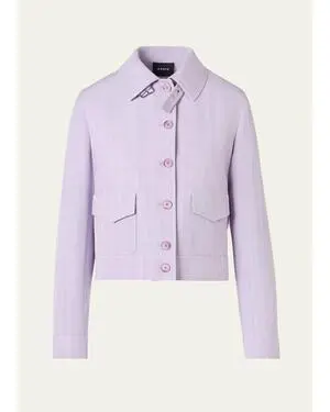 Akris Melange Twill Peer Short Jacket