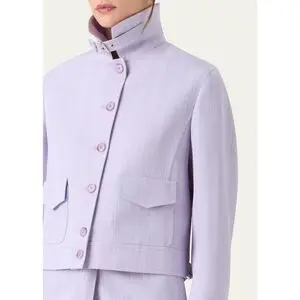 Akris Melange Twill Peer Short Jacket