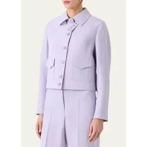 Akris Melange Twill Peer Short Jacket