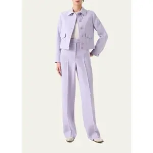 Akris Melange Twill Peer Short Jacket