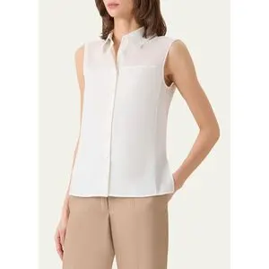 Akris Cotton Voile Button-down Fitted Shirt