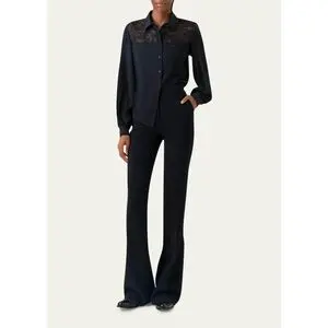 Akris Sequin Embellished Silk Crepe Blouse