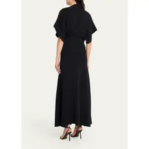 LANVIN Asymmetric Silver Button A-line Dress