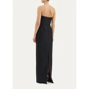 Rebecca Vallance Venus Strapless Bow-embellished Column Gown - Black