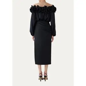 Carolina Herrera Rosette Off-the-shoulder Blouse