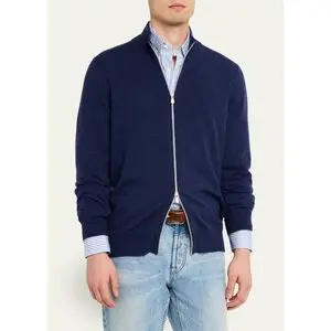 Brunello Cucinelli Cotton And Cashmere Full-zip Sweater