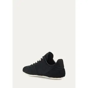 Rick Owens Minimal Suede Low-top Sneakers - Black