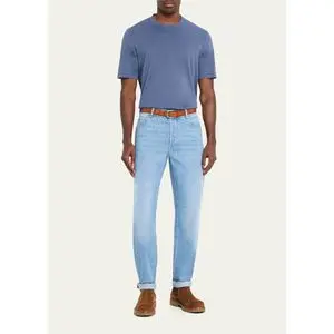Brunello Cucinelli Cotton English Rib Half-zip Sweater - Blue