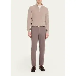Brunello Cucinelli Cotton English Rib Half-zip Sweater - Blue