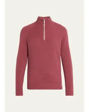 Brunello Cucinelli Cotton English Rib Half-zip Sweater - Cora