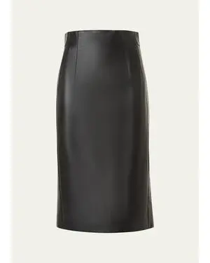 Akris Lamb Nappa Leather Pencil Skirt