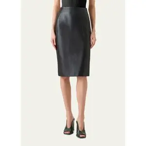 Akris Lamb Nappa Leather Pencil Skirt