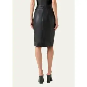 Akris Lamb Nappa Leather Pencil Skirt