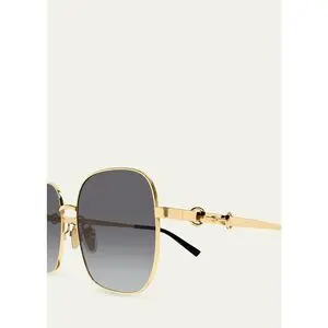 Gucci Horsebit 58mm Square Sunglasses - Gold