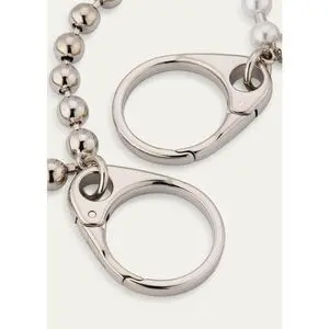 Alexander McQueen Skull And Pearly Double Chain Charm