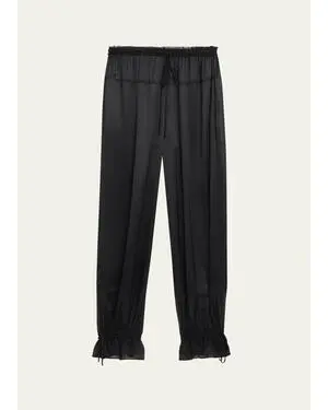 Ulla Johnson Camile Silk Drawstring Pants - Noir