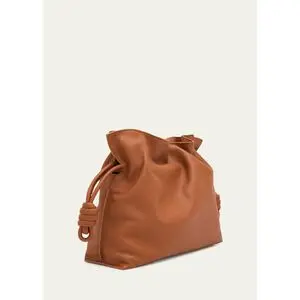 Loewe Flaco Medium Clutch Bag In Nappa Leather - Squirrel
