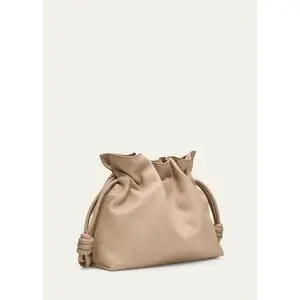 Loewe Flaco Medium Clutch Bag In Nappa Leather - Squirrel