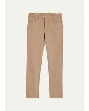 Brunello Cucinelli Dyed Cotton Straight-fit Five-pocket Pants - Bisc