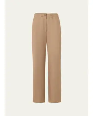 Akris Cotton Gabardine Straight Leg Fritz Pants