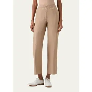Akris Cotton Gabardine Straight Leg Fritz Pants