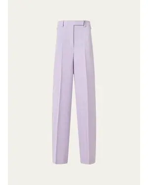 Akris Melange Twill Straight Leg Forest Pants