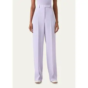 Akris Melange Twill Straight Leg Forest Pants