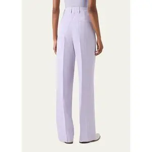 Akris Melange Twill Straight Leg Forest Pants