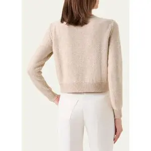 Akris Linen-cotton Micro Sequin Knit Cardigan Sweater